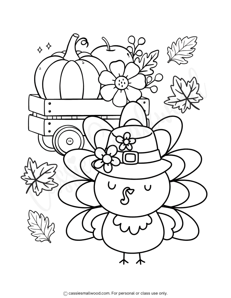 24 CUTE Turkey Coloring Pages - Cassie Smallwood