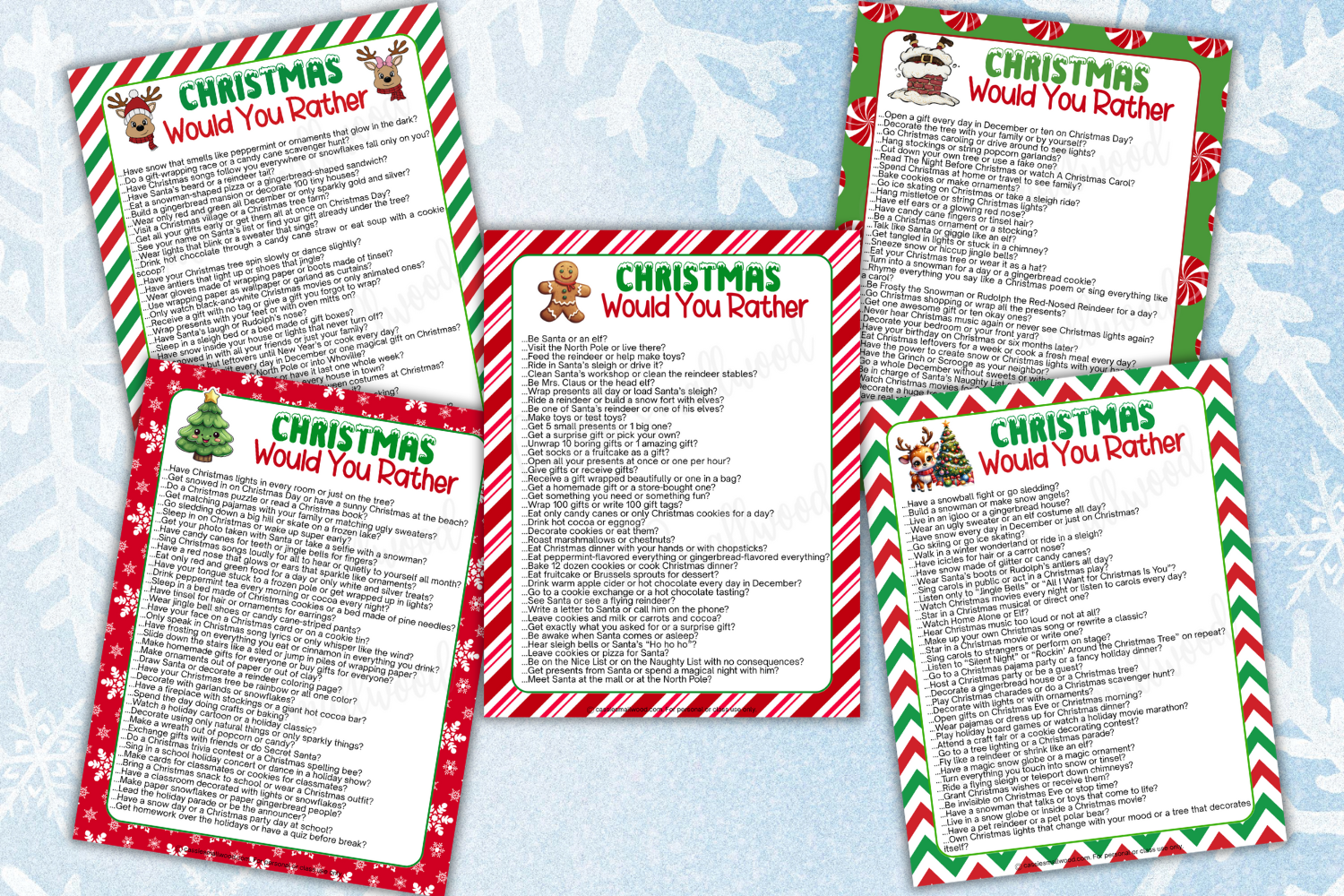 200 CUTE Christmas Would You Rather Questions (FREE Printables ...