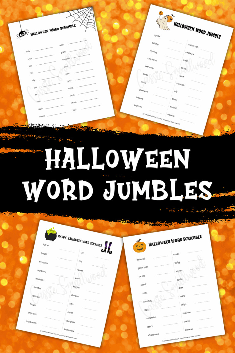 6 FUN Halloween Word Scrambles (With Answers!) - Cassie Smallwood