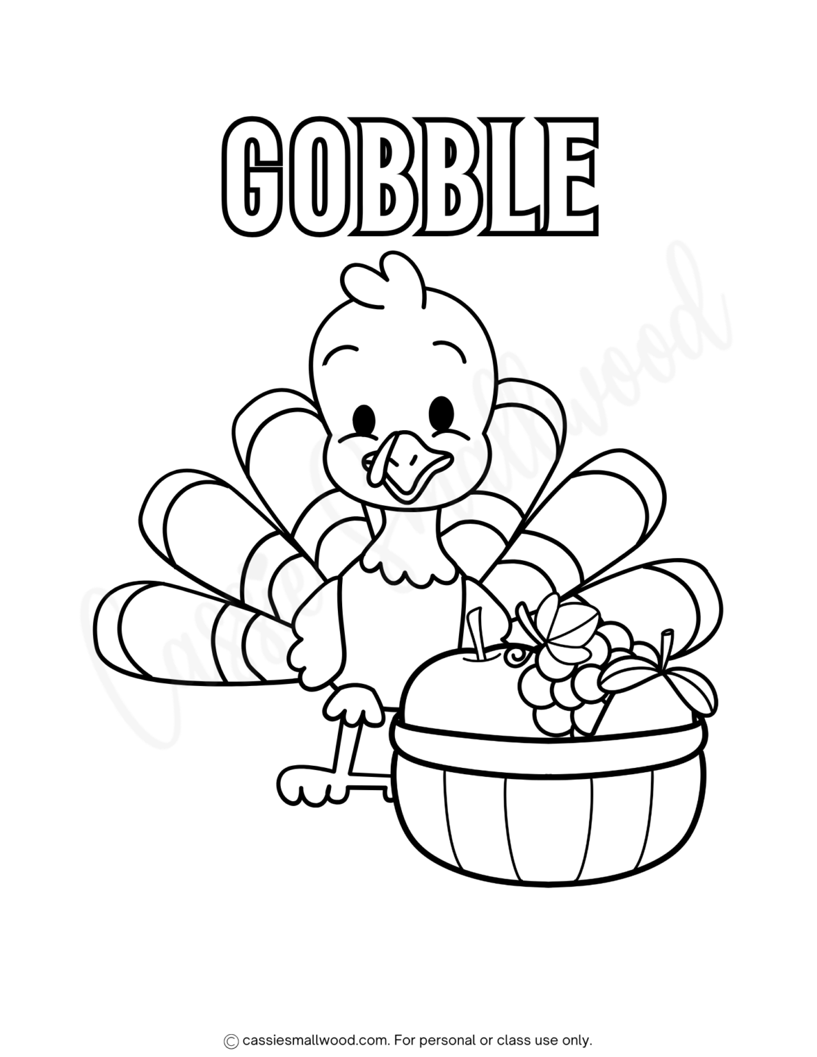 24 CUTE Turkey Coloring Pages - Cassie Smallwood