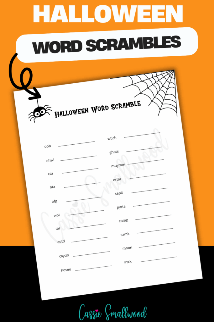 6 FUN Halloween Word Scrambles (With Answers!) - Cassie Smallwood