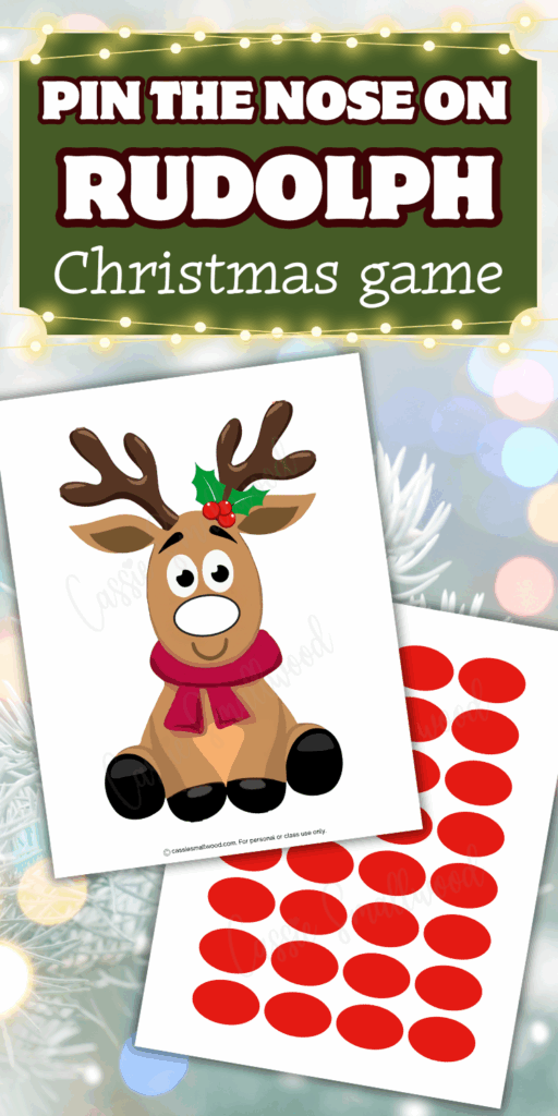 CUTE Pin The Nose On Rudolph Game (FREE Printable) - Cassie Smallwood