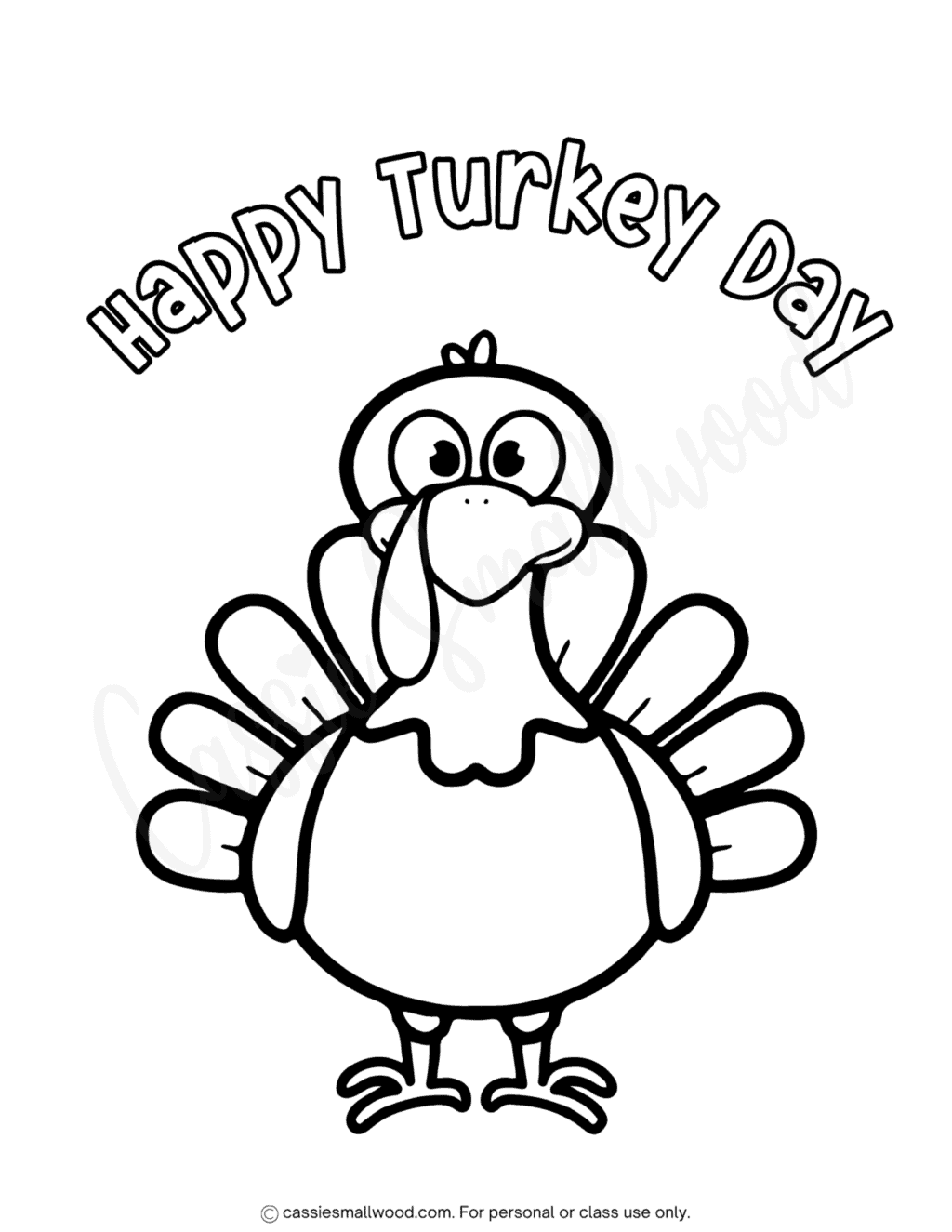24 CUTE Turkey Coloring Pages - Cassie Smallwood
