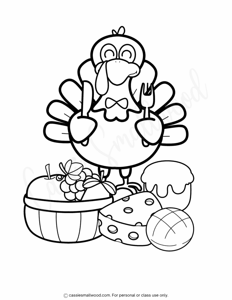 24 CUTE Turkey Coloring Pages - Cassie Smallwood