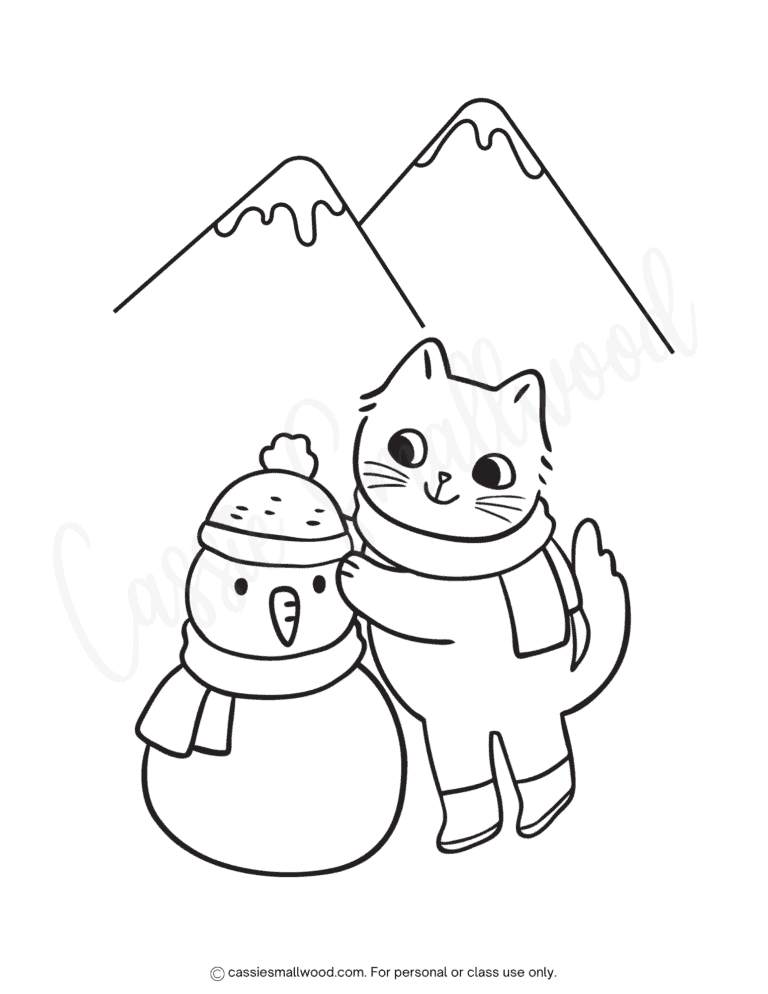 30 CUTE Winter Coloring Pages (FREE Printables) - Cassie Smallwood