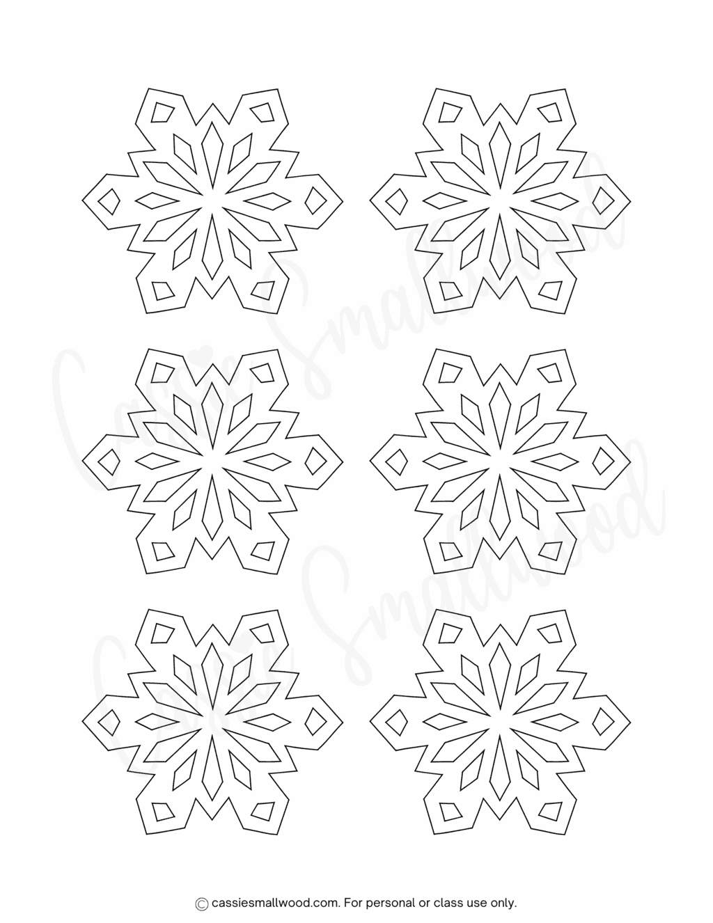 Cute Small Snowflake Templates - Cassie Smallwood