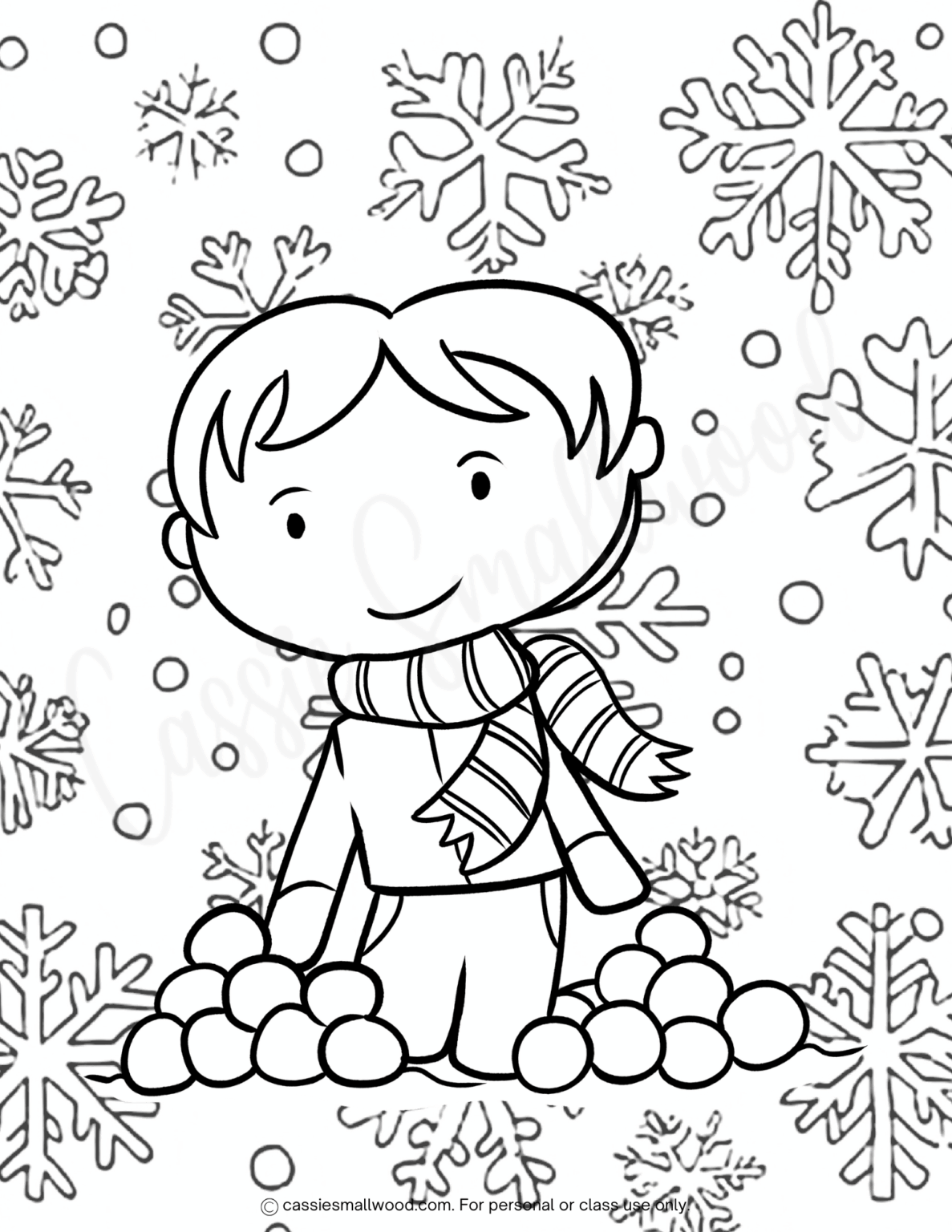 30 CUTE Winter Coloring Pages (FREE Printables) - Cassie Smallwood