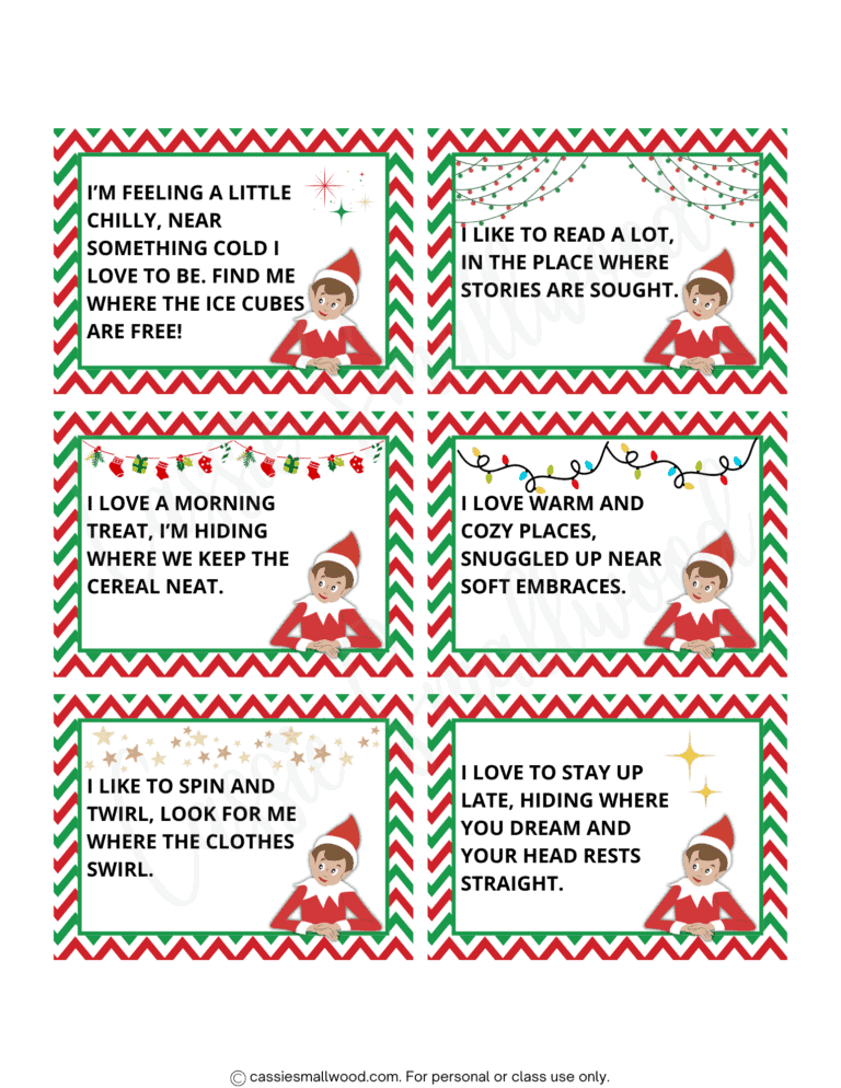 FUN Elf on the Shelf Scavenger Hunts (Free Printable Clues Included ...
