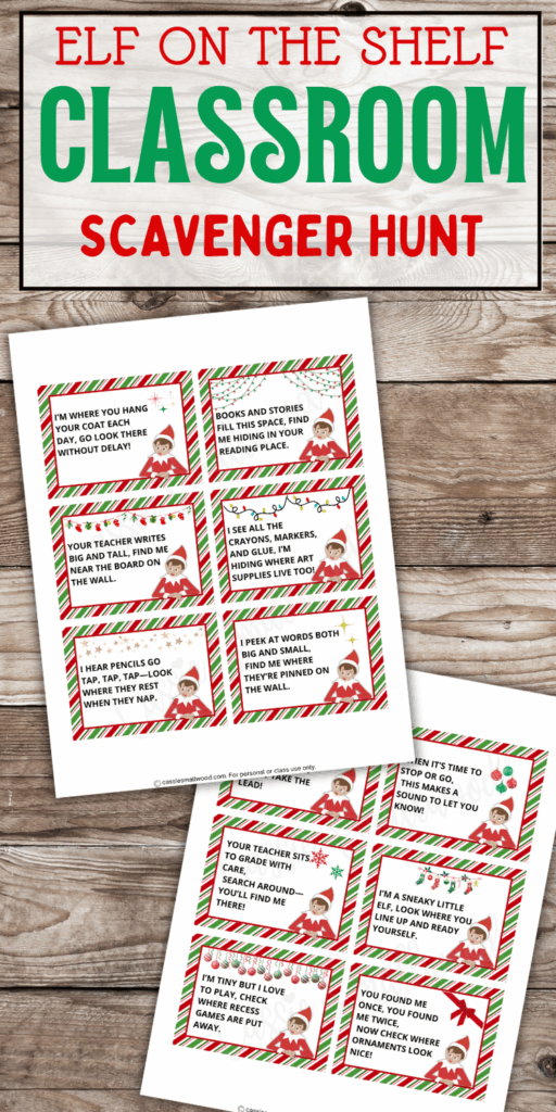 FUN Elf on the Shelf Scavenger Hunts (Free Printable Clues Included ...