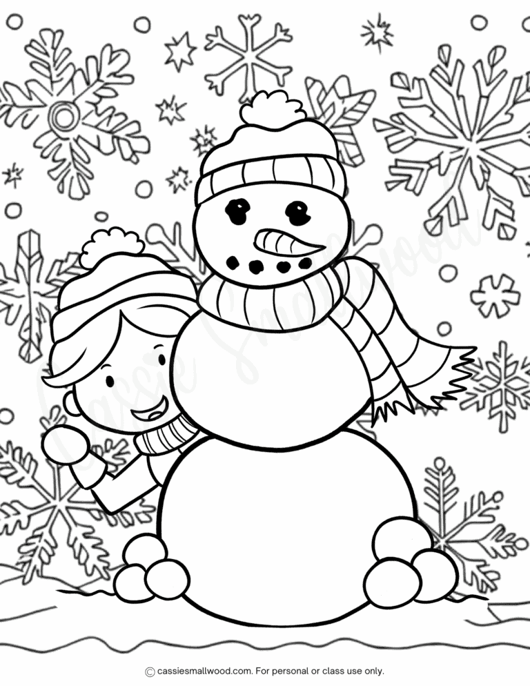 30 CUTE Winter Coloring Pages (FREE Printables) - Cassie Smallwood