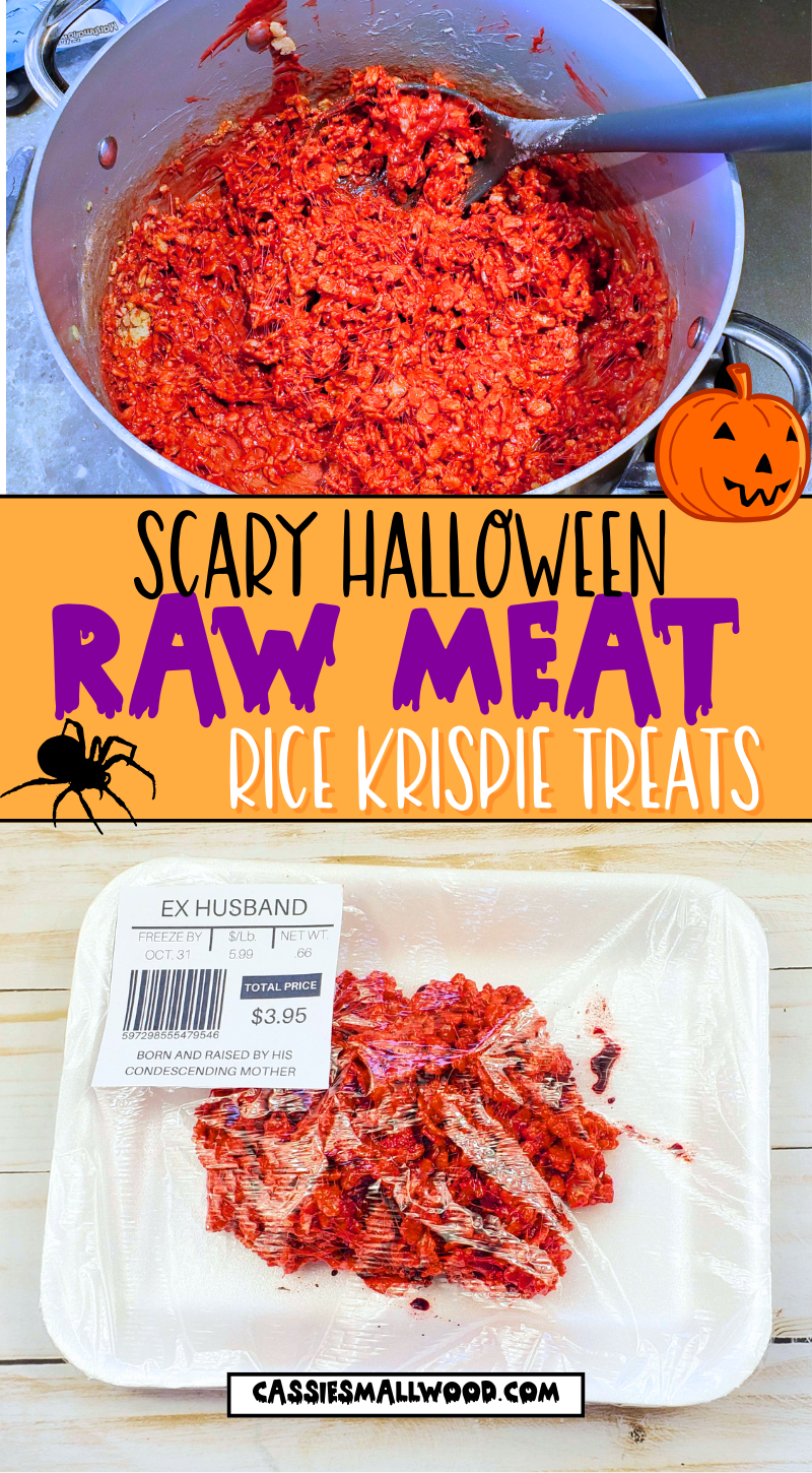 Spooky Raw Meat Rice Krispies Halloween Treats - Cassie Smallwood