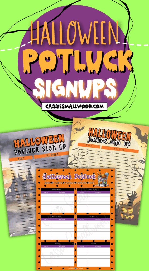 12 CUTE Halloween Potluck Sign Up Sheets - Cassie Smallwood