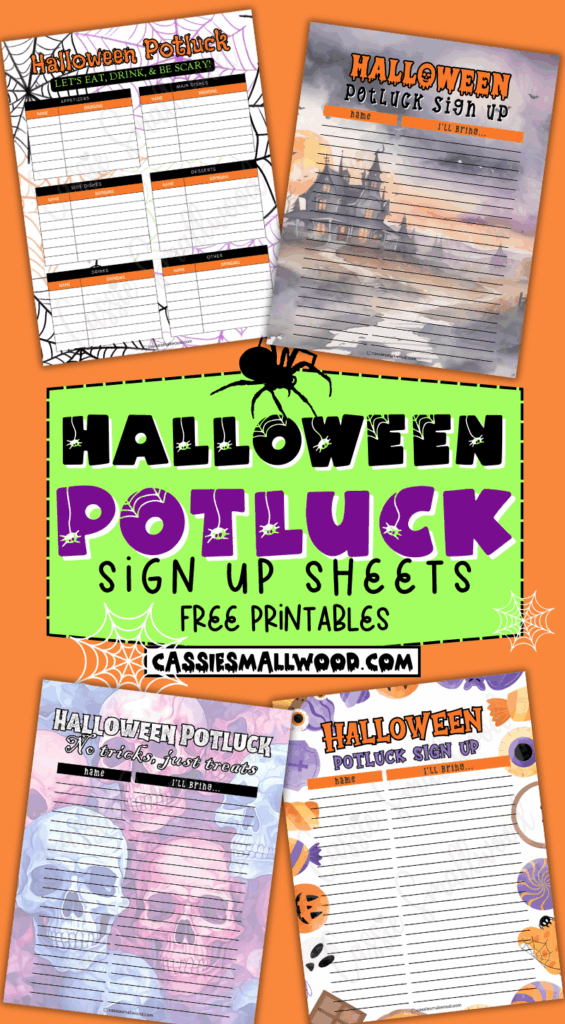 12 CUTE Halloween Potluck Sign Up Sheets - Cassie Smallwood