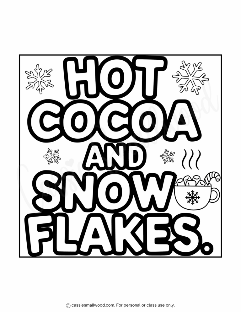 30 CUTE Winter Coloring Pages (FREE Printables) - Cassie Smallwood