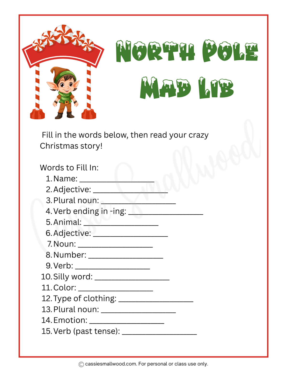 8 FUN Christmas Mad Libs For Kids (FREE Printable) - Cassie Smallwood