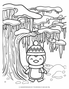 30 CUTE Winter Coloring Pages (FREE Printables) - Cassie Smallwood