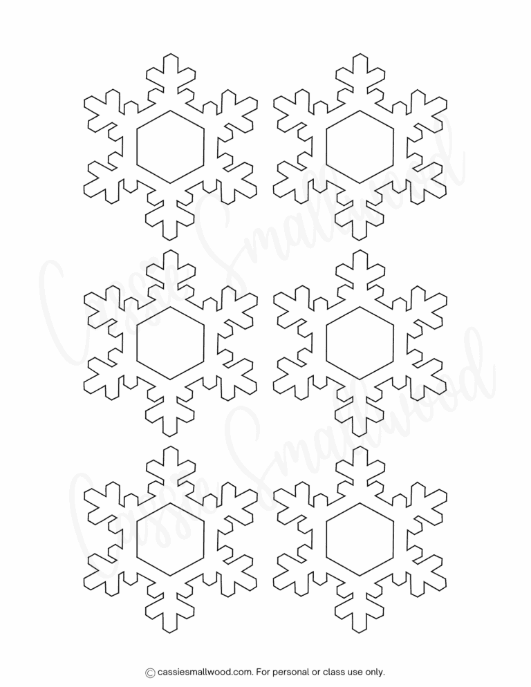 33 BEST Snowflake Templates (Small, Medium, and Large) - Cassie Smallwood