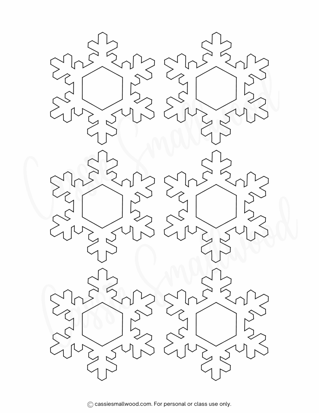 Preschool Small Snowflake Patterns - Cassie Smallwood