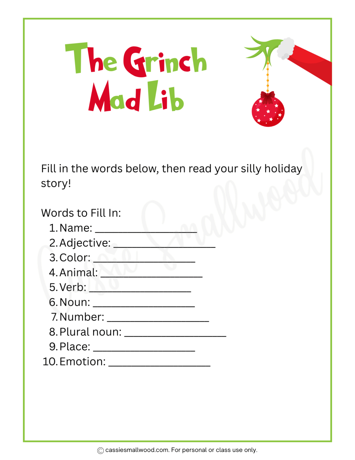 8 FUN Christmas Mad Libs For Kids (FREE Printable) - Cassie Smallwood