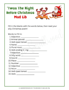 8 FUN Christmas Mad Libs For Kids (FREE Printable) - Cassie Smallwood