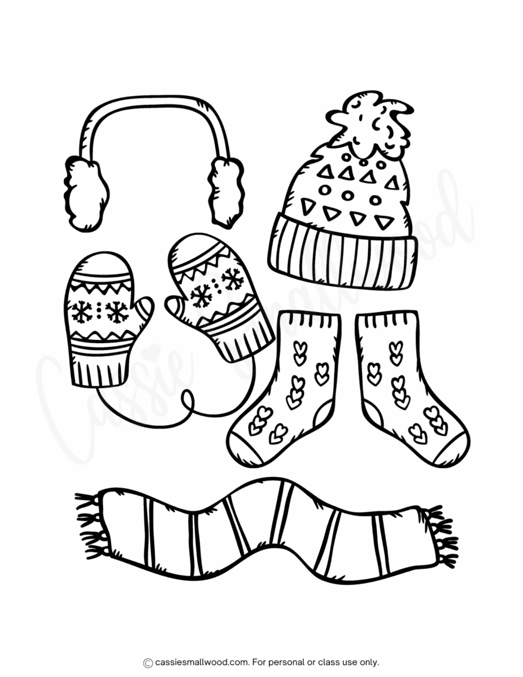 30 CUTE Winter Coloring Pages (FREE Printables) - Cassie Smallwood