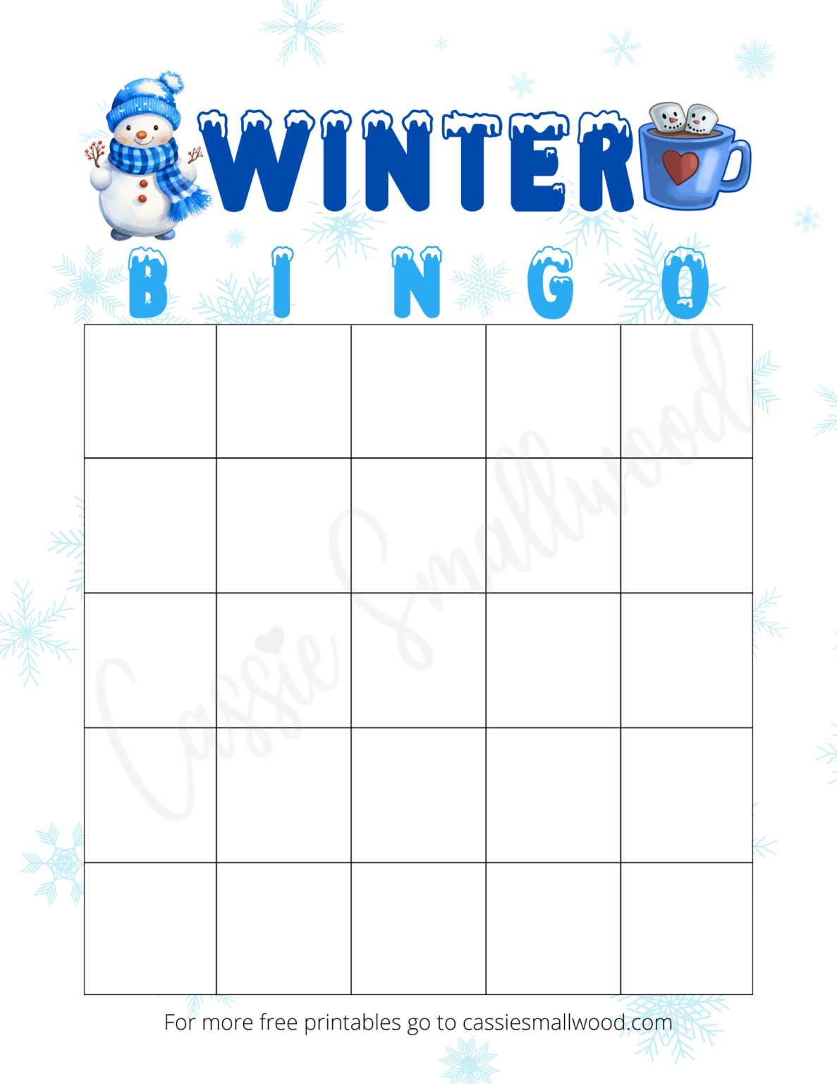 CUTE Winter Bingo Game For Kids (FREE Printable) - Cassie Smallwood