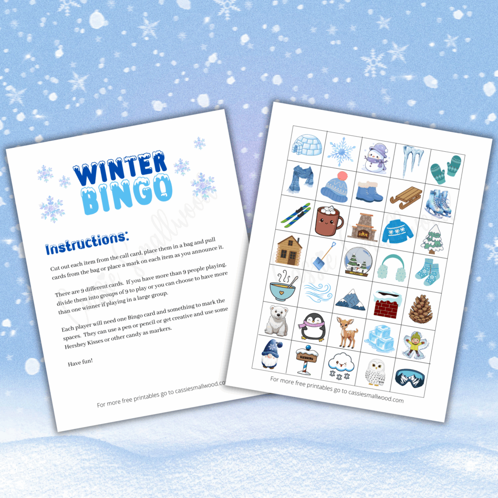 CUTE Winter Bingo Game For Kids (FREE Printable) - Cassie Smallwood