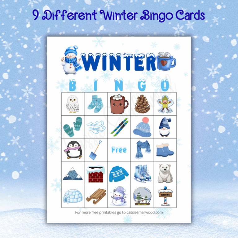 CUTE Winter Bingo Game For Kids (FREE Printable) - Cassie Smallwood