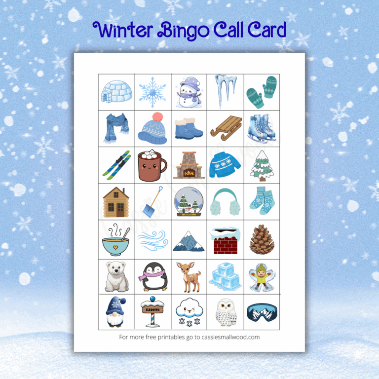 CUTE Winter Bingo Game For Kids (FREE Printable) - Cassie Smallwood