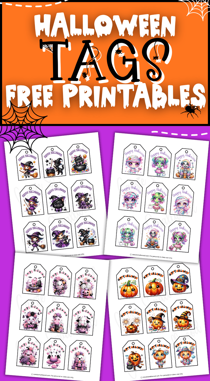 100+ CUTE Printable Halloween Tags (Free PDF) - Cassie Smallwood