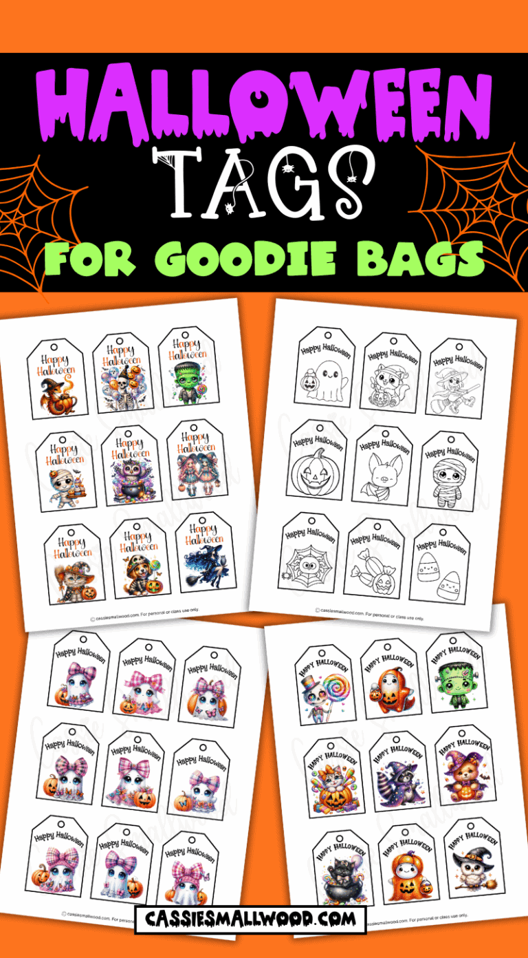 100+ CUTE Printable Halloween Tags (Free PDF) - Cassie Smallwood