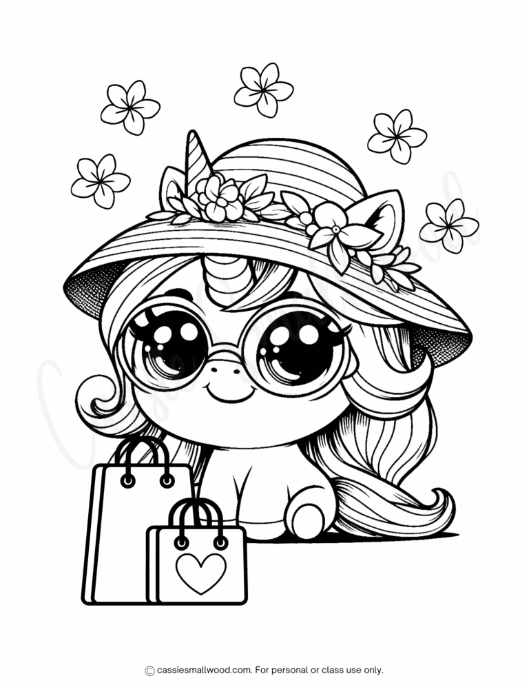 47 CUTE Unicorn Coloring Pages - Cassie Smallwood