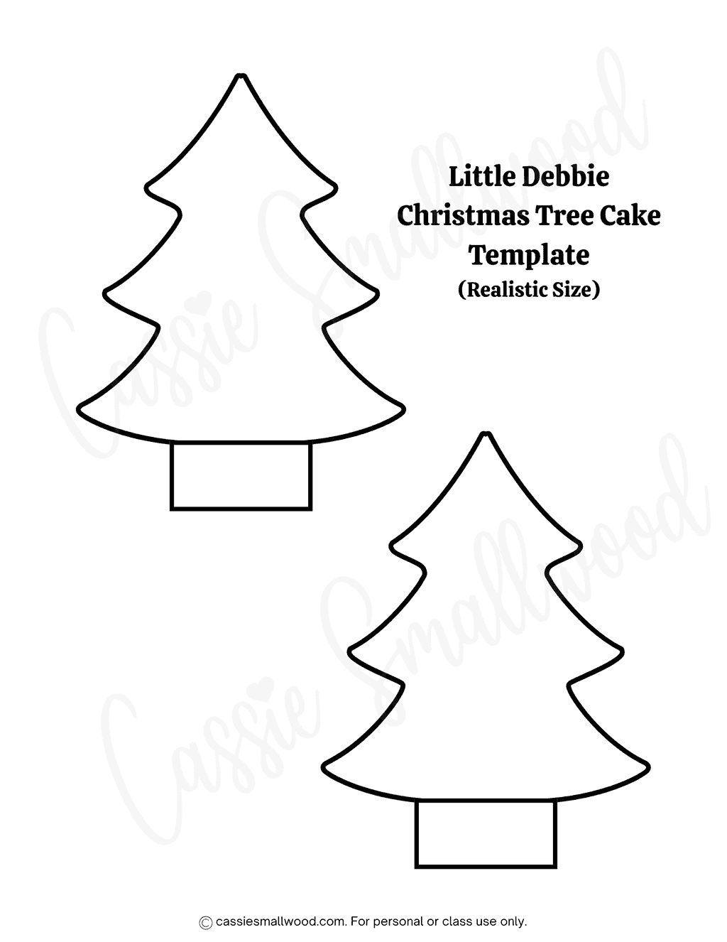 Little Debbie Christmas Tree Cake Ornament DIY + Template - Cassie ...