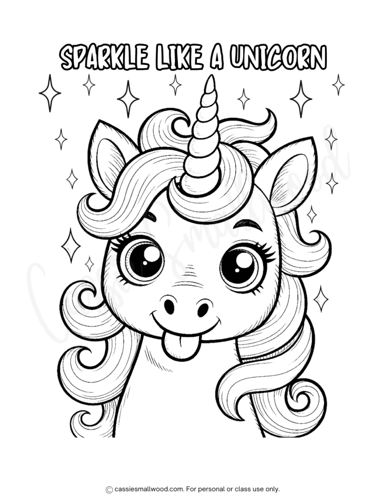 47 CUTE Unicorn Coloring Pages - Cassie Smallwood