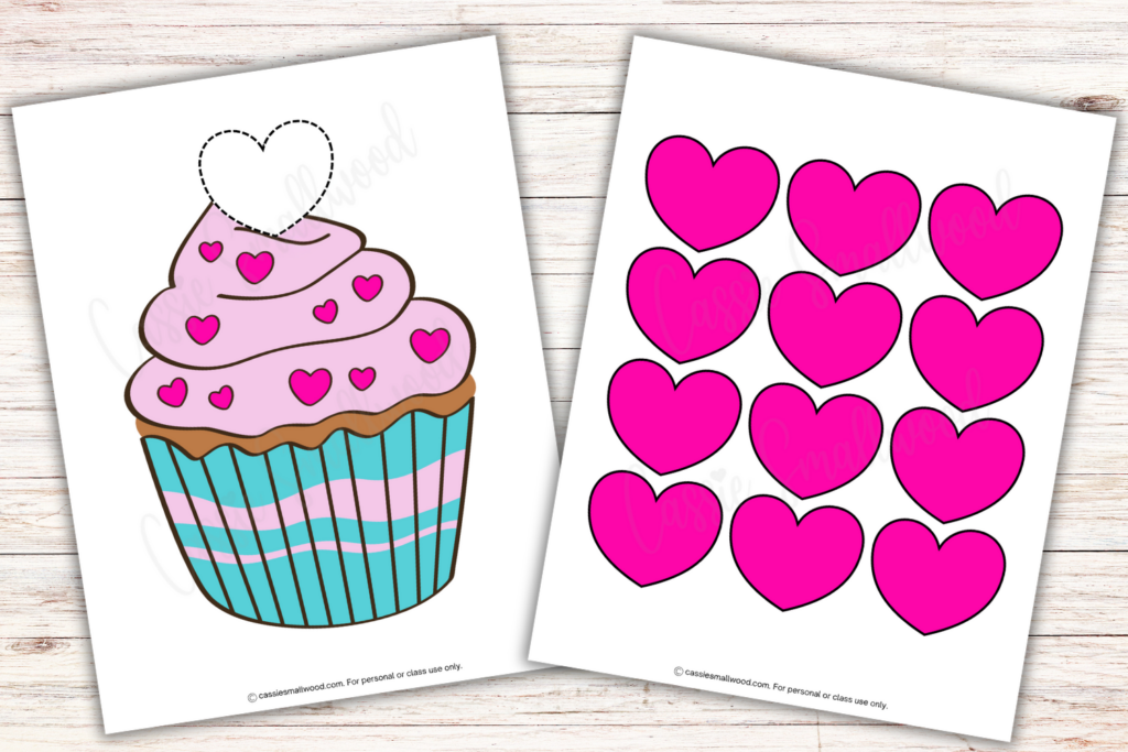 Valentine Game For Kids - Pin The Heart On The Cupcake (FREE Printable ...