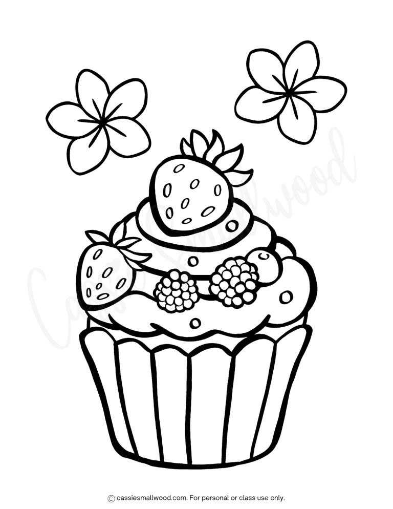 23 CUTE Cupcake Coloring Pages - Cassie Smallwood