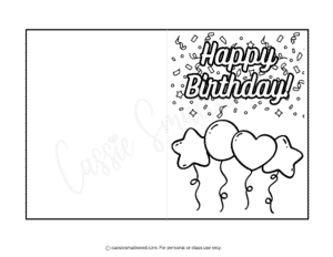 20 CUTE Birthday Cards To Color (FREE Printable) - Cassie Smallwood