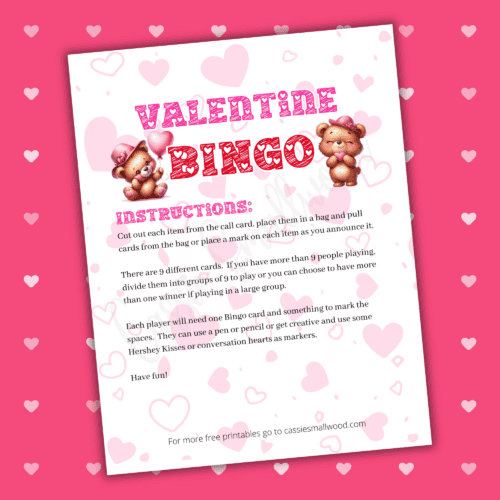 CUTE Valentine Bingo Game For Kids (FREE Printable) - Cassie Smallwood