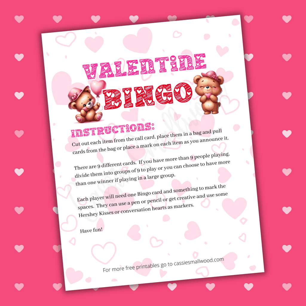 CUTE Valentine Bingo Game For Kids (FREE Printable) - Cassie Smallwood