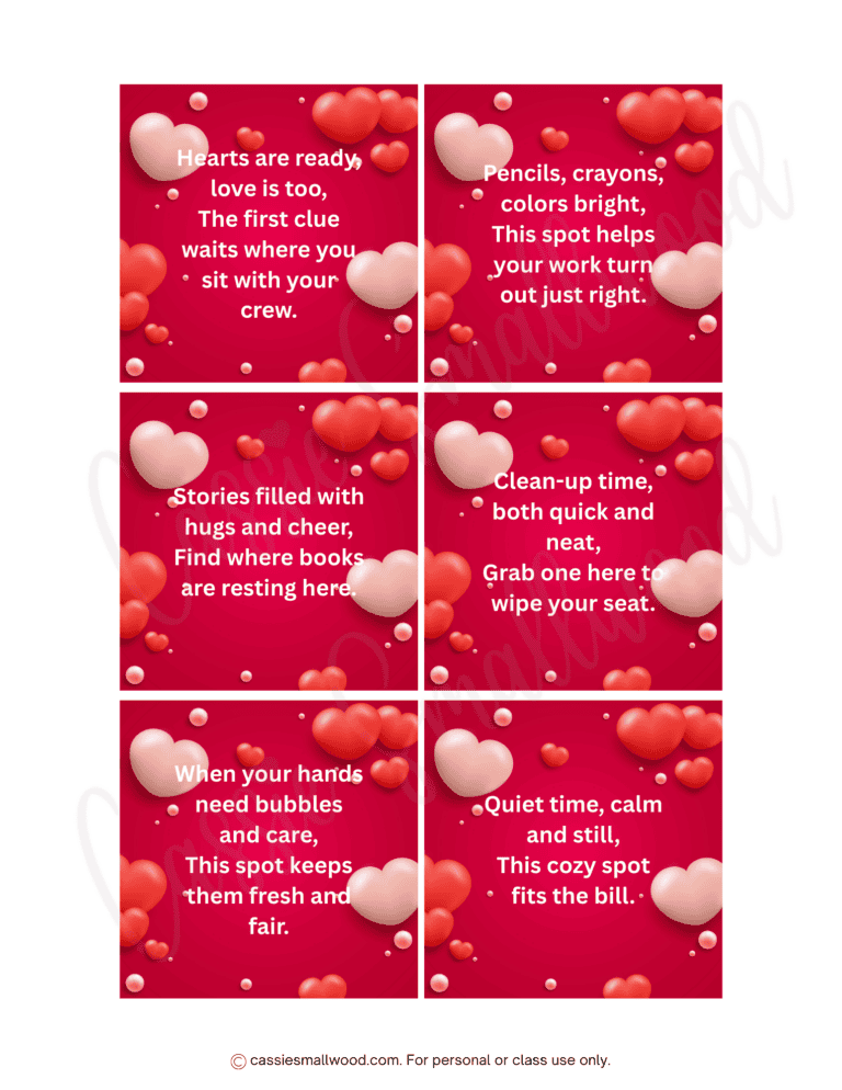 FREE Printable Valentine Scavenger Hunts For Kids - Cassie Smallwood