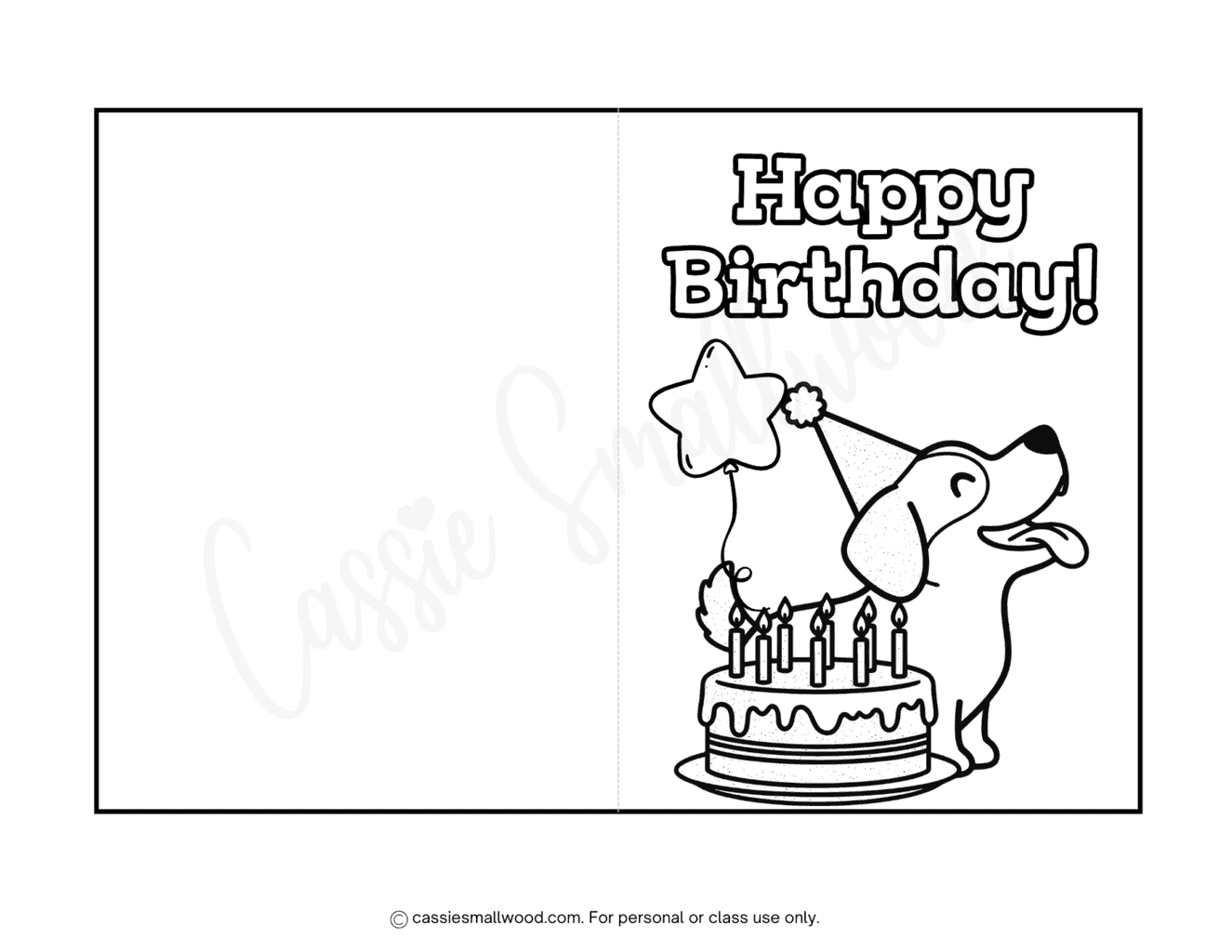 20 CUTE Birthday Cards To Color (FREE Printable) - Cassie Smallwood