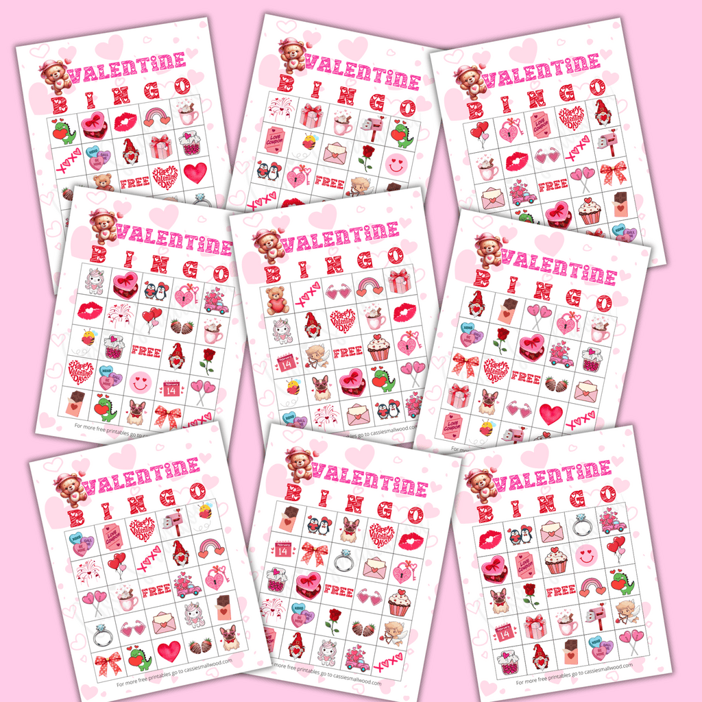 CUTE Valentine Bingo Game For Kids (FREE Printable) - Cassie Smallwood
