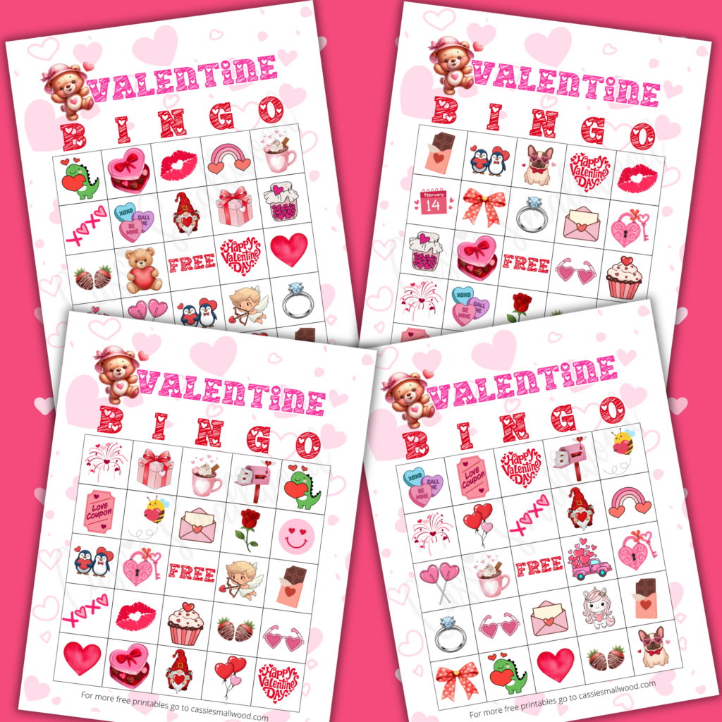CUTE Valentine Bingo Game For Kids (FREE Printable) - Cassie Smallwood