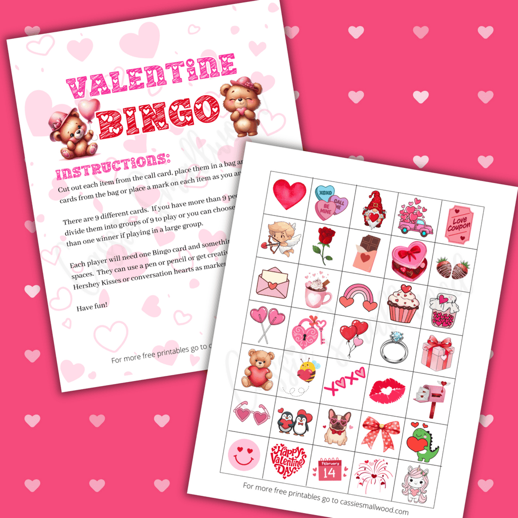 CUTE Valentine Bingo Game For Kids (FREE Printable) - Cassie Smallwood