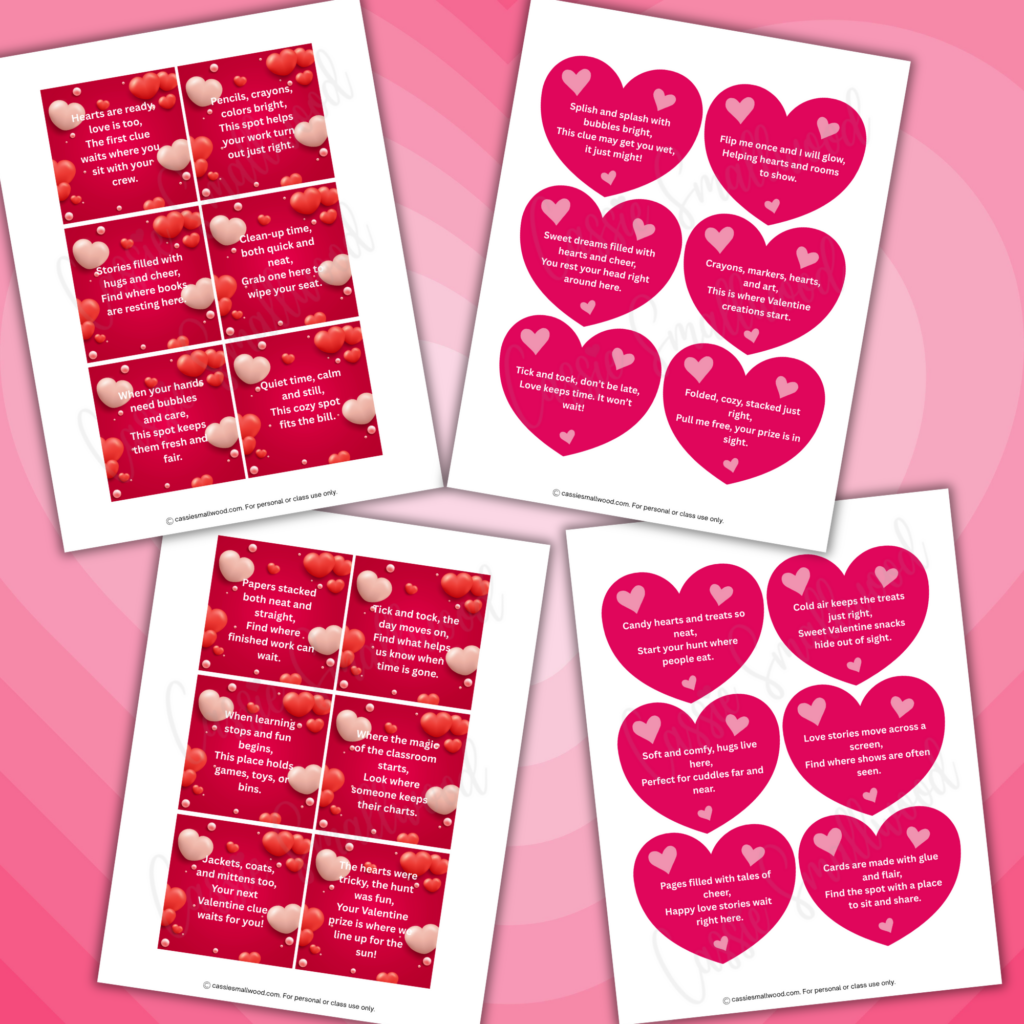 FREE Printable Valentine Scavenger Hunts For Kids - Cassie Smallwood