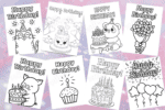 20 CUTE Birthday Cards To Color (FREE Printable) - Cassie Smallwood
