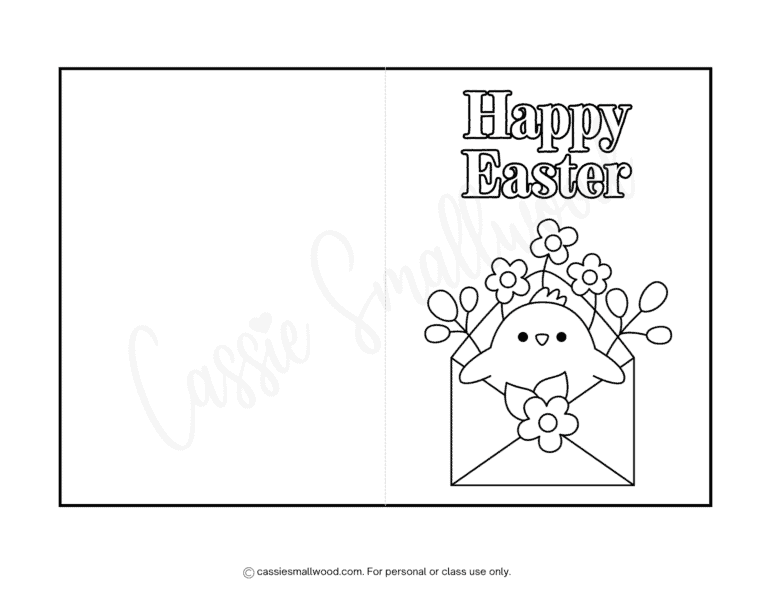 25 CUTE Easter Cards To Color - Cassie Smallwood