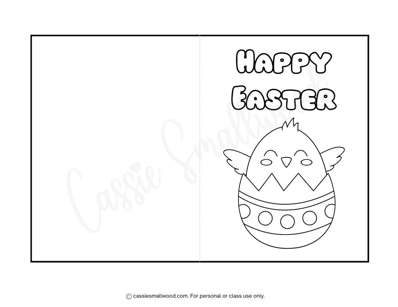 25 CUTE Easter Cards To Color - Cassie Smallwood