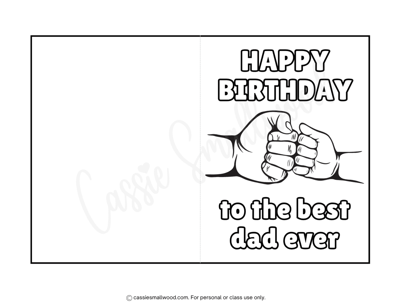 20 CUTE Happy Birthday Dad Cards To Color (FREE Printable) - Cassie ...