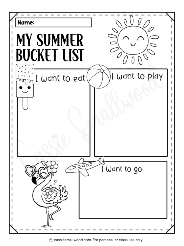 10 CUTE Summer Bucket Lists For Kids (FREE Printable) - Cassie Smallwood